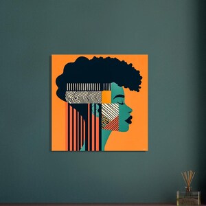 Afrocentric Black Woman Art Print: Bold Colors, Afro Comb - Etsy
