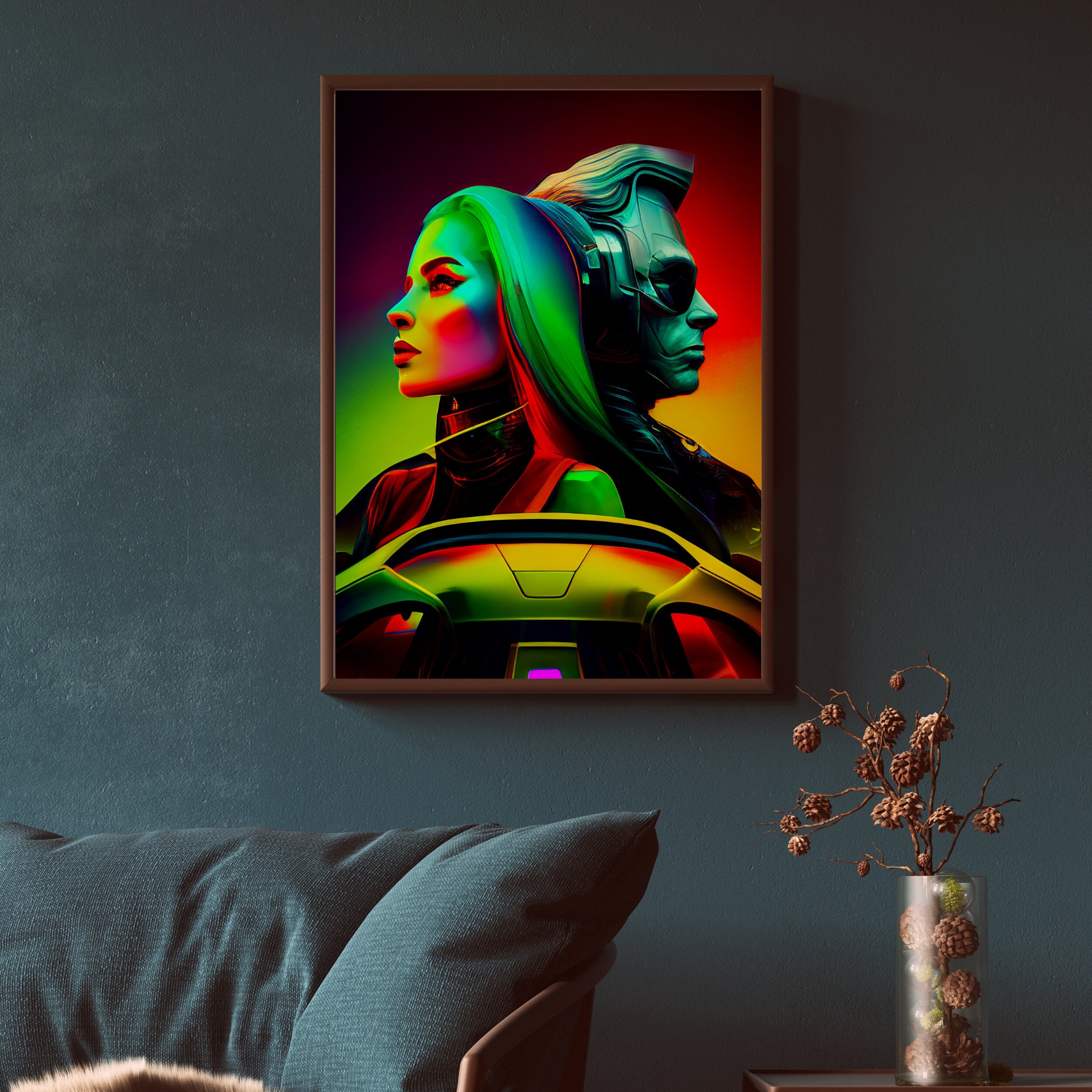 Futuristic High Tech AI Couple Instant Download Futuristic Art Ai Art ...