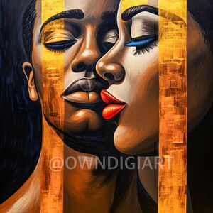 Digital Download: Paint Effect African Couple Art - Instant Access ...