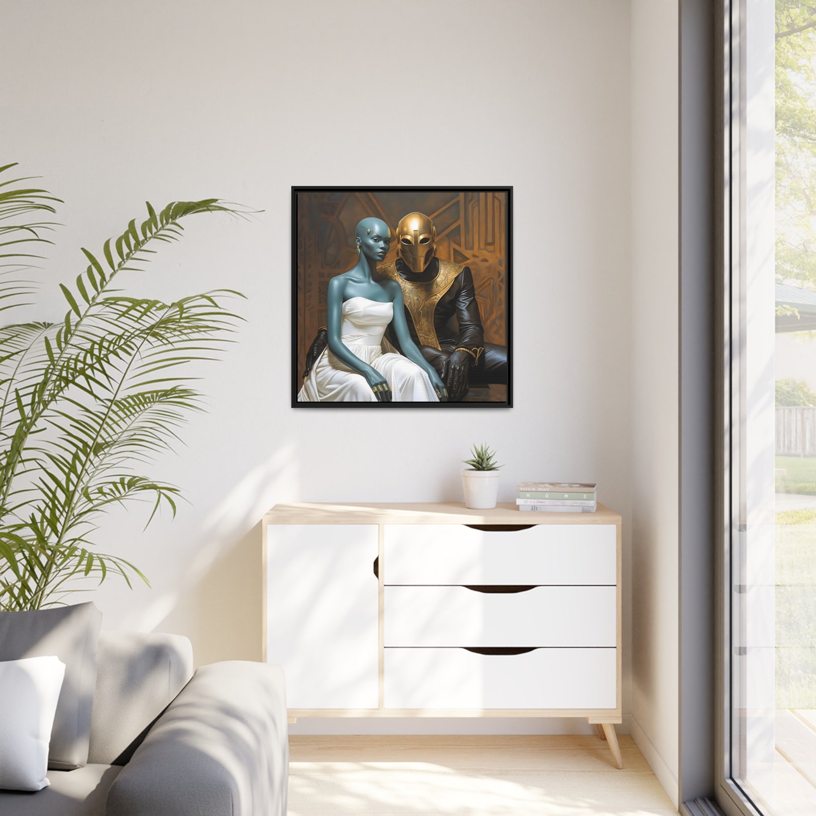 Futuristic Tech Art Cyberpunk Home Decor Matte Canvas, Black Frame - Etsy