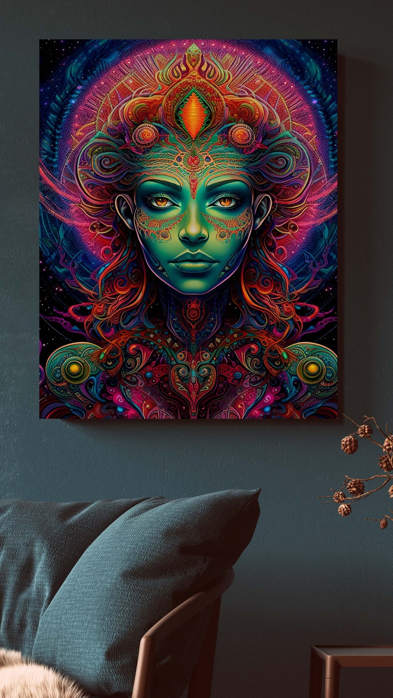 Psychedelic Female Alien Comic Art Instant Download Ai Art Colourful ...