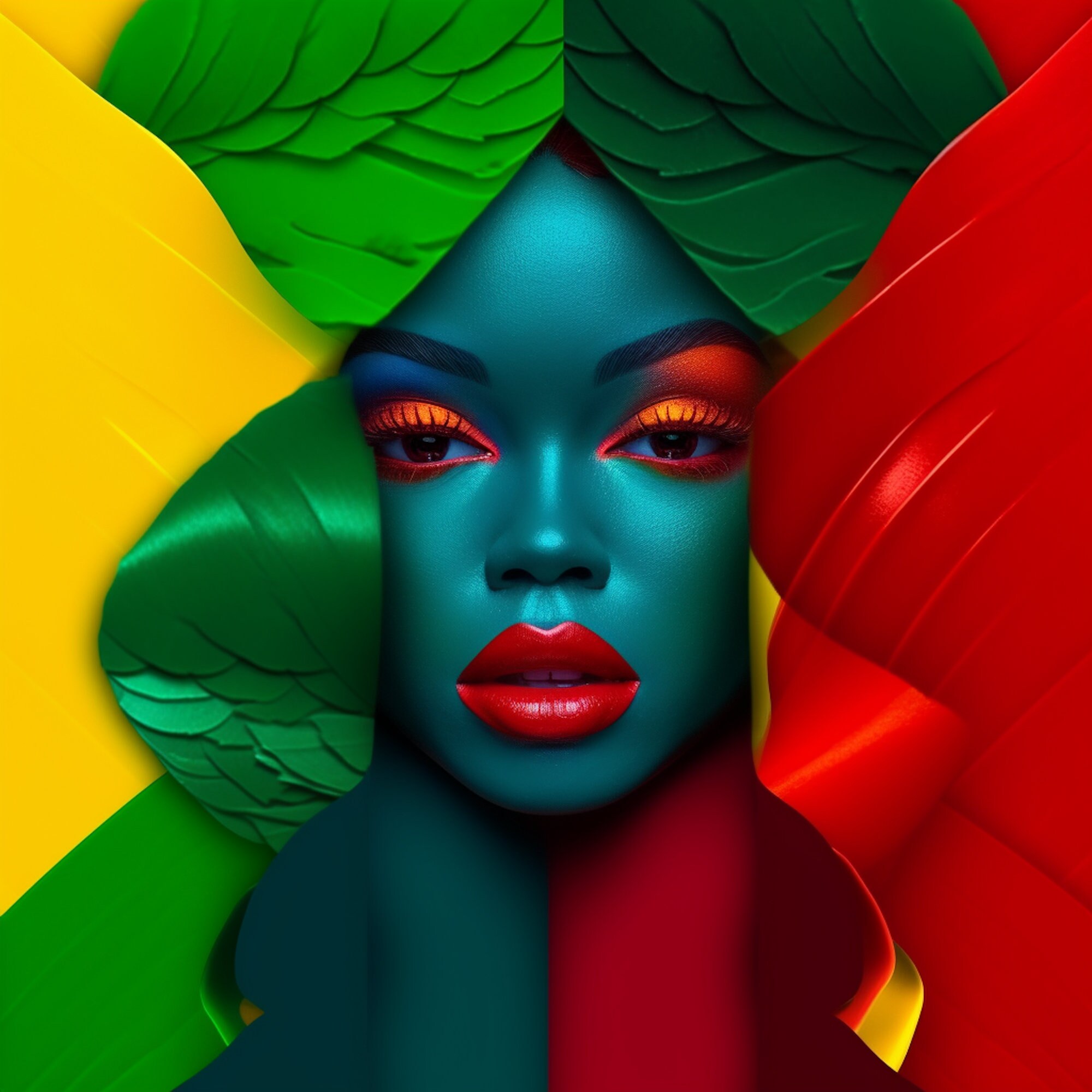 Face of Color - Digital Download - Colourful Abstract Ai Art - Afro Art ...