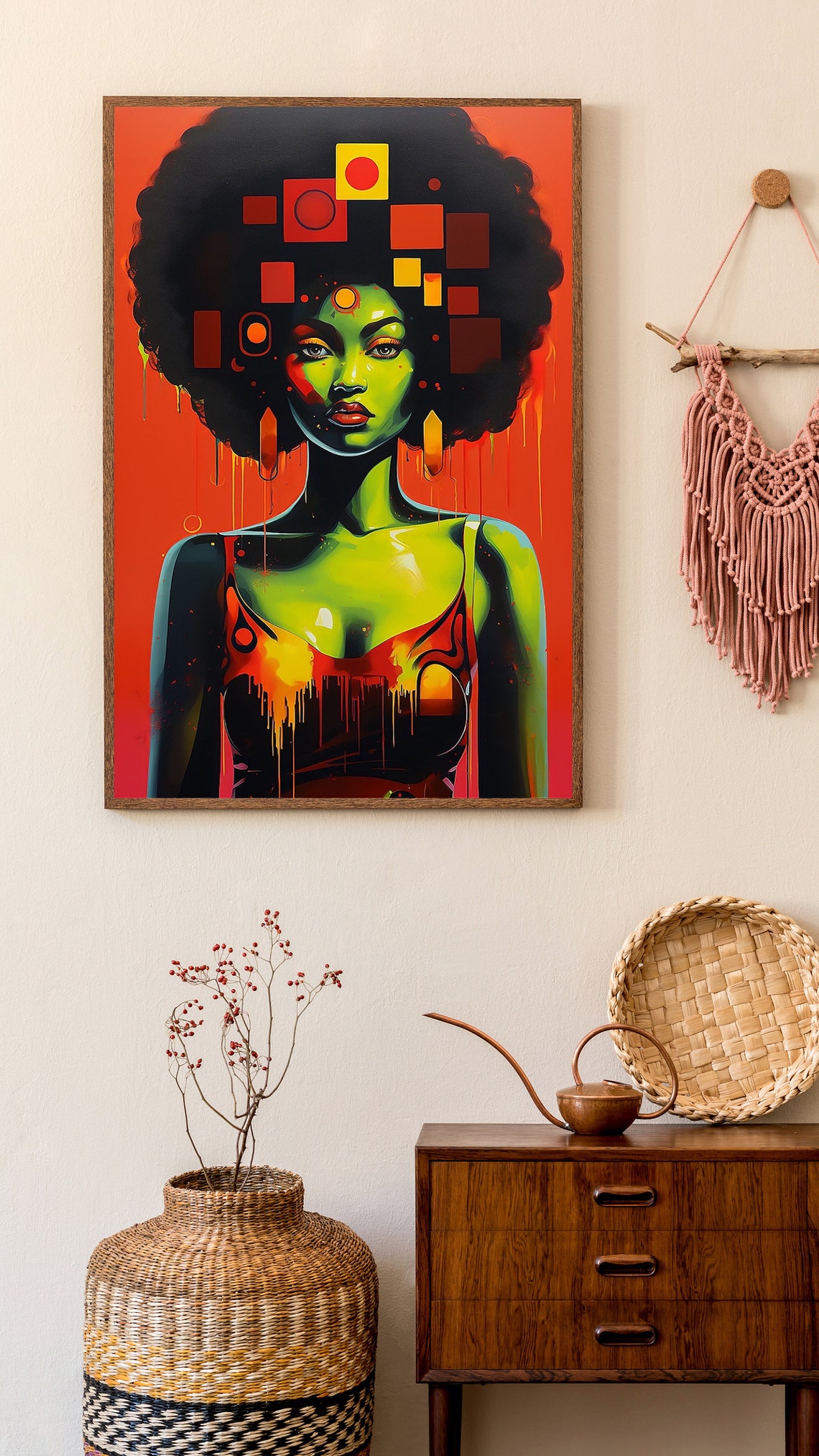 Digital Download: Afro Pop Art Style Black Woman Red - Etsy
