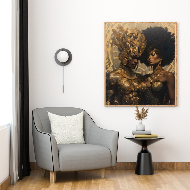 Cyber Gold - - Digital Art Download - Elegant Wall Decor - Ai Art ...