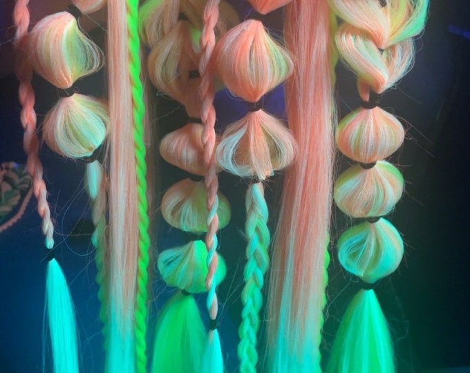 Super Lemon Haze- Rave Braids Set of Two Bubble Braids Neon Braids ...