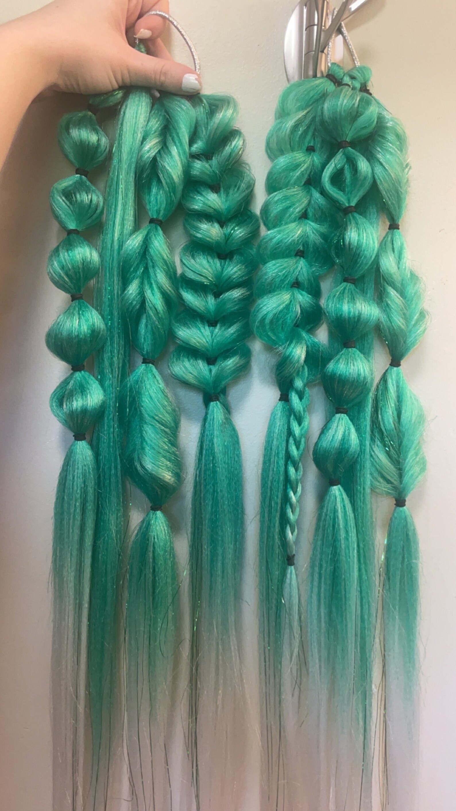 Emerald Castle Braids Set of Two Bubble Braids Festival Braids Rave ...