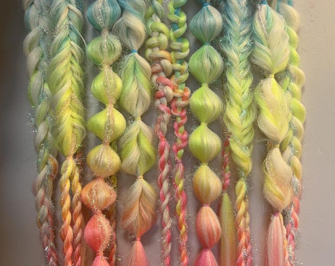 Pastel Baddie Rave Braids-set of Two Rave Braids Festival Braids Bubble ...