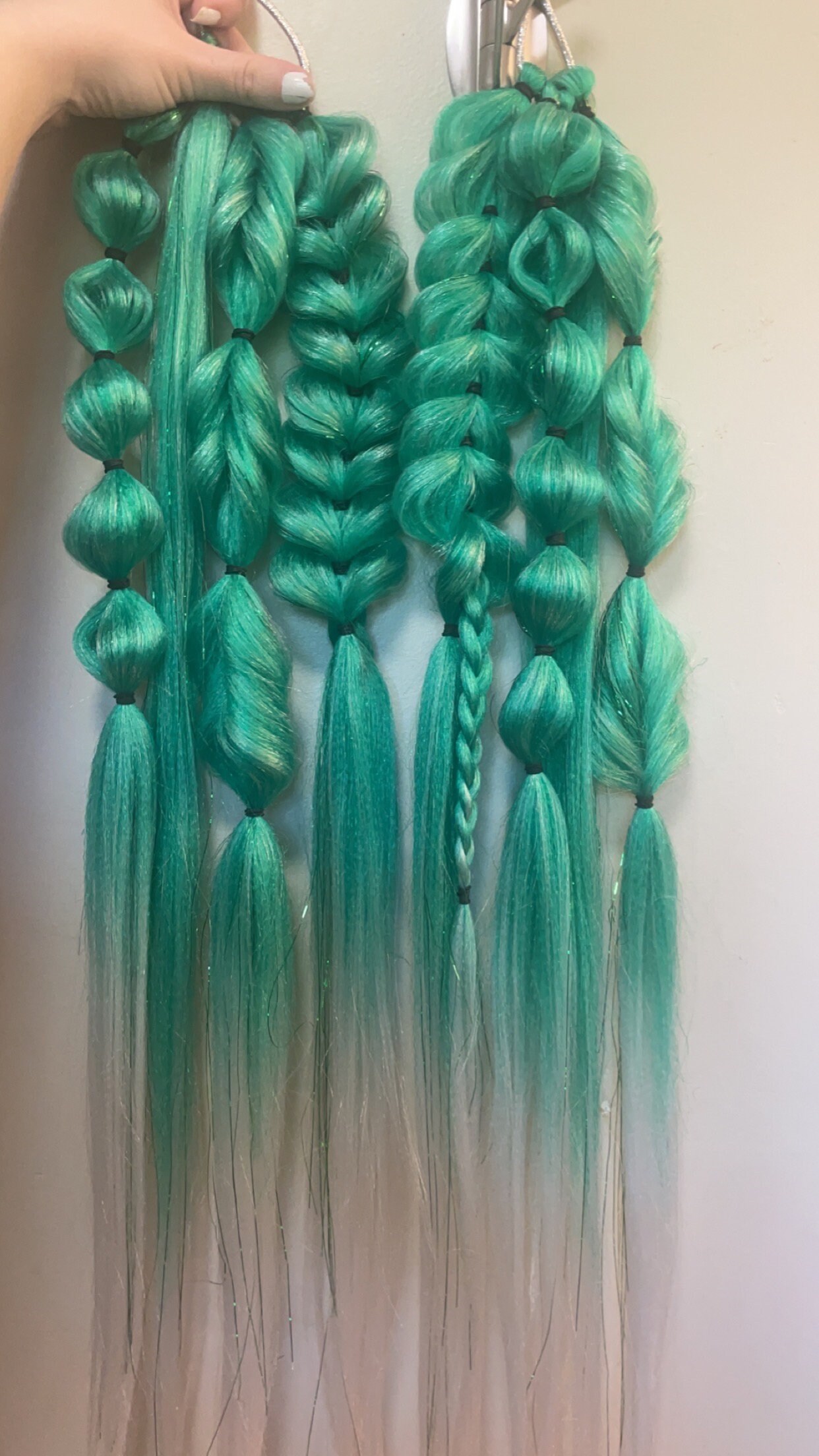 Emerald Castle Braids- Set of Two Bubble Braids Festival Braids Rave ...