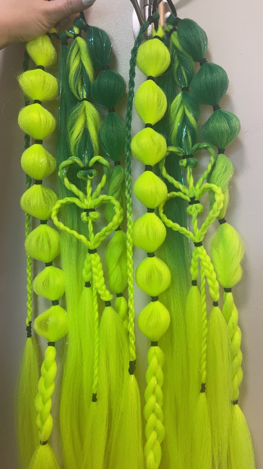 Diesel Rave Braids Set of Two Neon Green Rave Braids Festival Braids ...