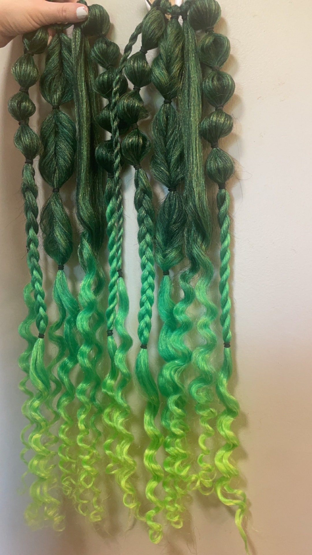 Alien Braids Set of Two Rave Braids Festival Braids Green Hair Green ...