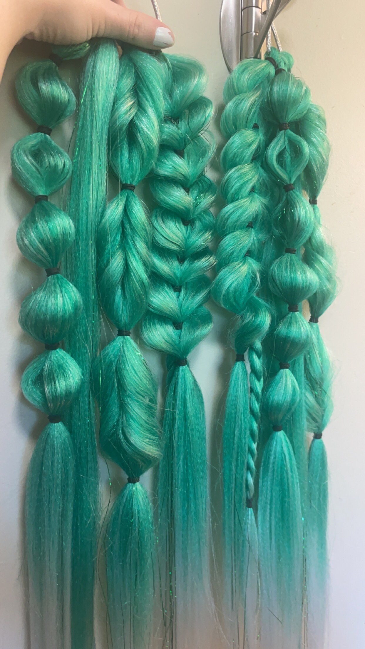 Emerald Castle Braids- Set of Two Bubble Braids Festival Braids Rave ...