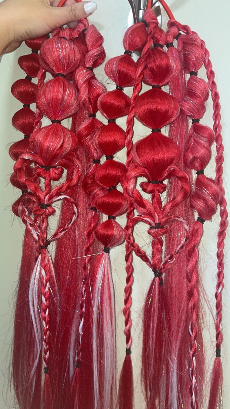 Heartbreaker Braids Set of Two Red Rave Braids Red Accessories Red Hair ...