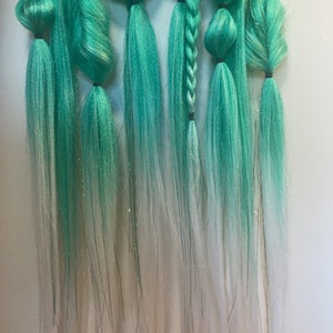 Emerald Castle Braids- Set of Two Bubble Braids Festival Braids Rave ...