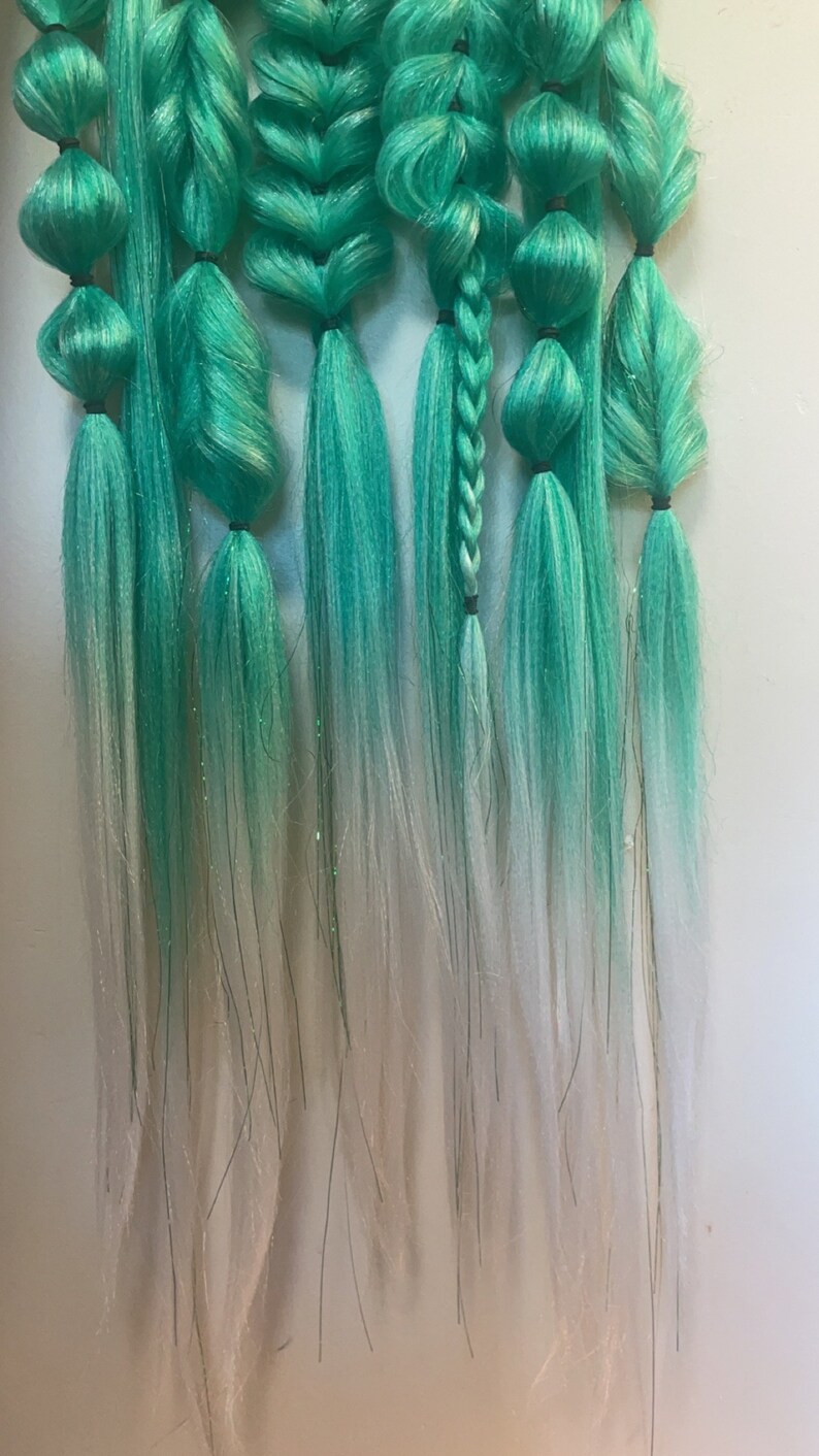 Emerald Castle Braids- Set of Two Bubble Braids Festival Braids Rave ...