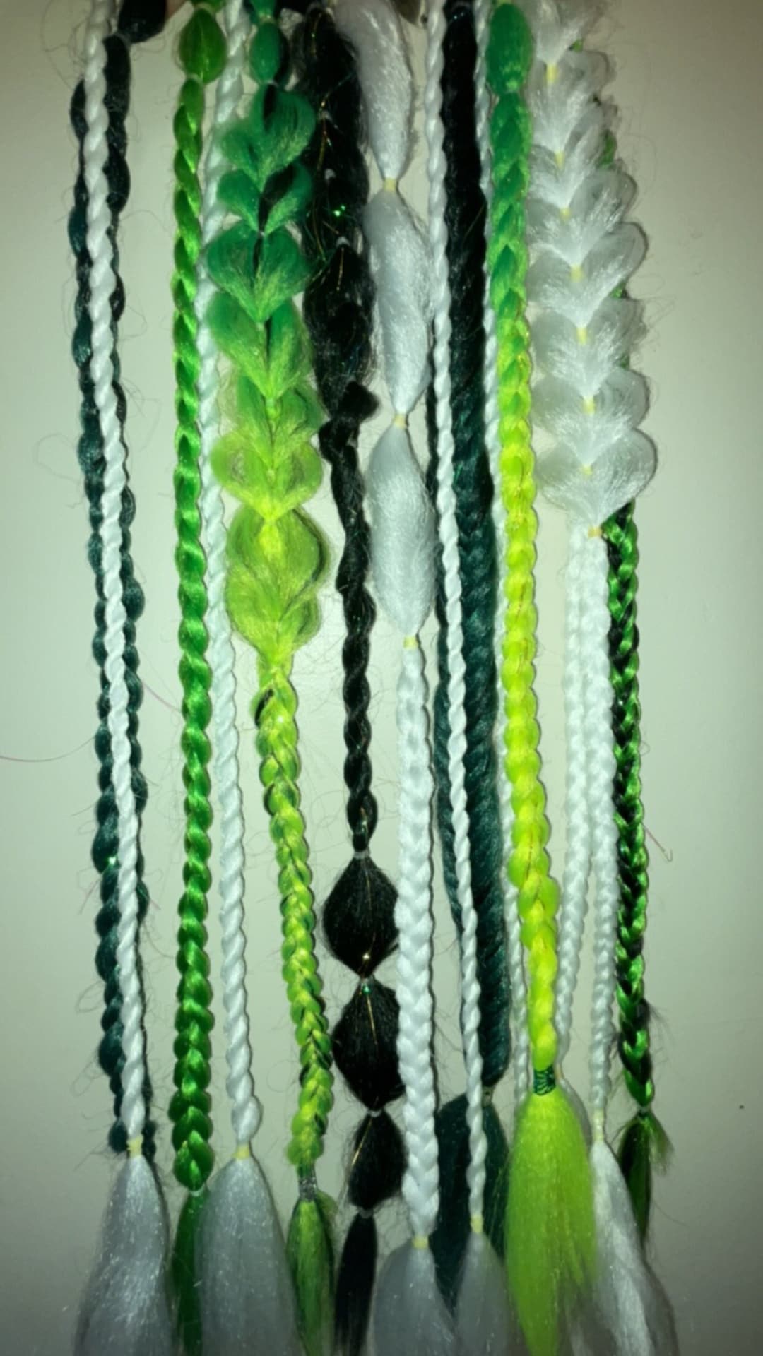 Neon Alien Braid Set of Two Green/black/white Race - Etsy