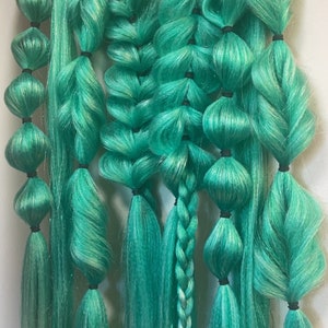 Emerald Castle Braids- Set of Two Bubble Braids Festival Braids Rave ...