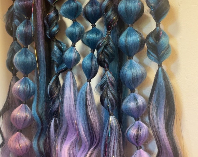 Galaxy Braids- Set of Two Rave Braids Festival Braids Bubble Braids ...