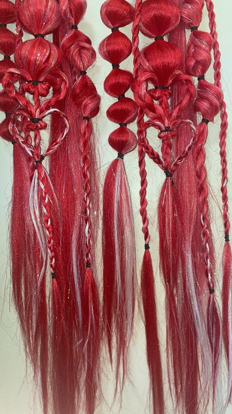 Heartbreaker Braids Set of Two Red Rave Braids Red Accessories Red Hair ...
