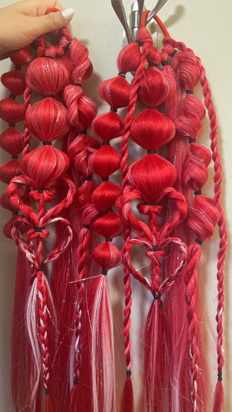 Heartbreaker Braids Set of Two Red Rave Braids Red Accessories Red Hair ...
