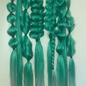 Emerald Castle Braids- Set of Two Bubble Braids Festival Braids Rave ...