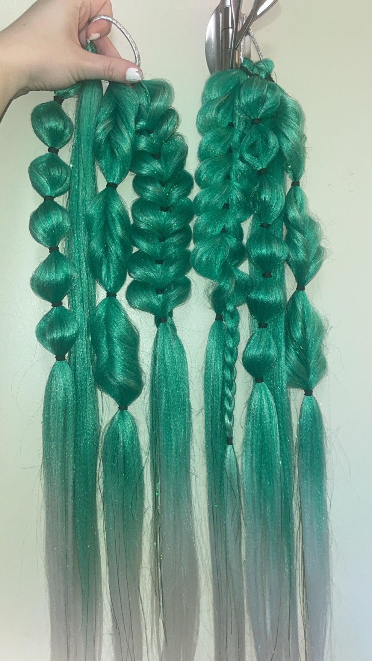 Emerald Castle Braids Set of Two Bubble Braids Festival Braids Rave ...