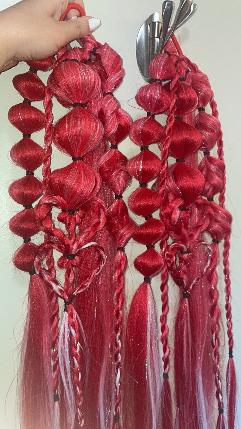 Heartbreaker Braids Set of Two Red Rave Braids Red Accessories Red Hair ...