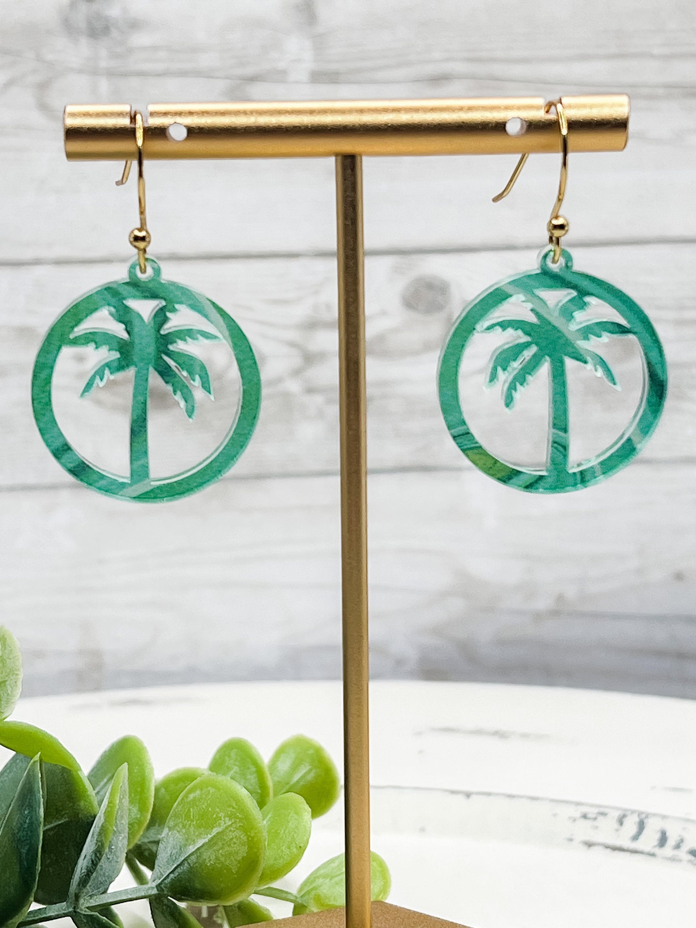 Palm Tree Hoop Earrings Laser Cut File - Etsy