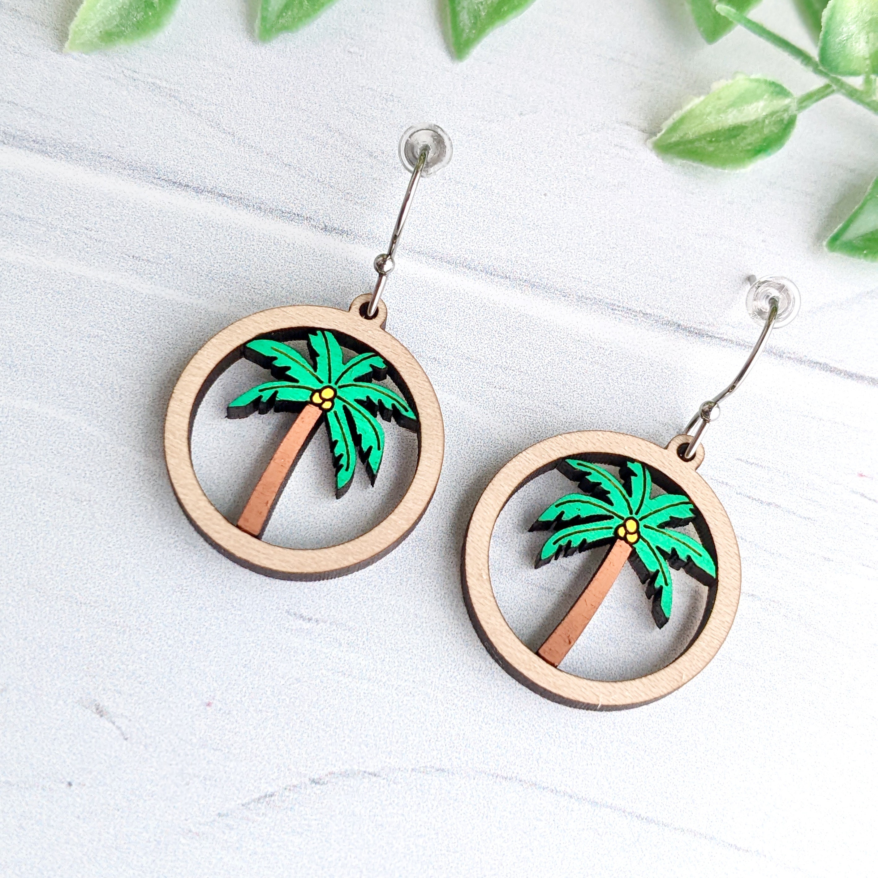 Palm Tree Hoop Earrings Laser Cut File - Etsy