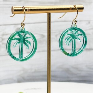 Palm Tree Hoop Earrings Laser Cut File - Etsy
