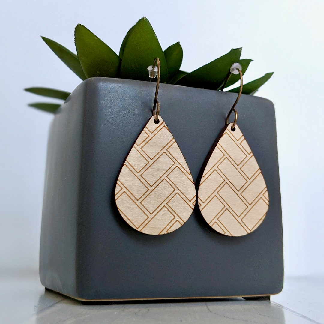 Subway Tile Staggered Brick Dangle Earrings SVG File - Etsy