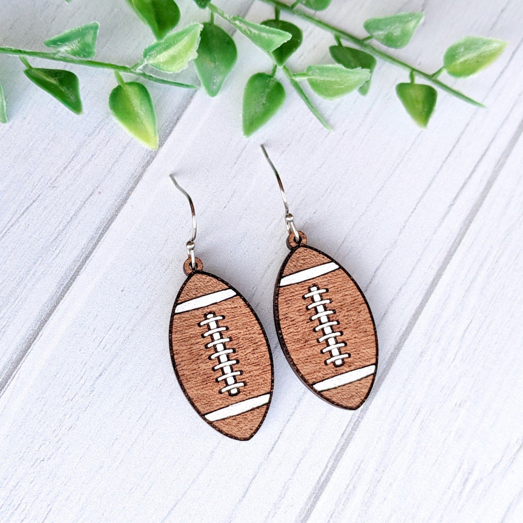 Football Shaped Earrings Laser Cut File SVG - Etsy