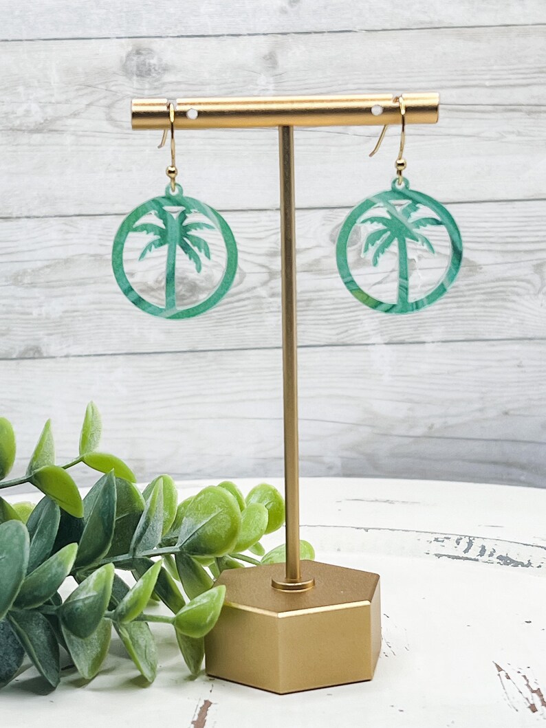 Palm Tree Hoop Earrings Laser Cut File - Etsy