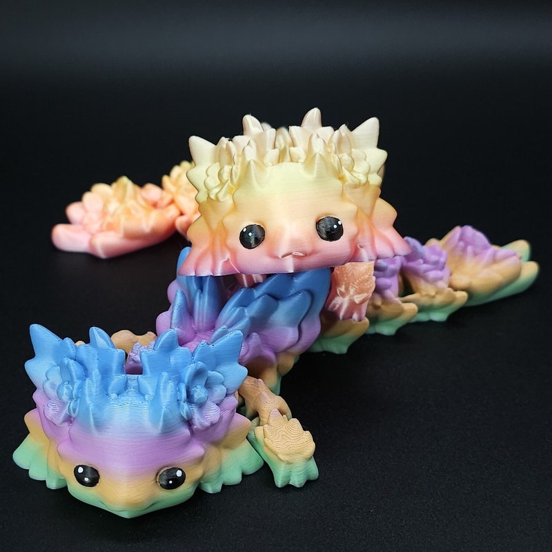 Floral Articulated Dragon - Etsy