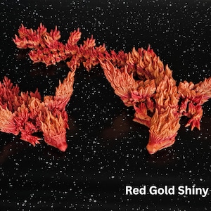 3D Printed Phoenix Fire Pyro Dragon, Articulated Dragon Figurine ...