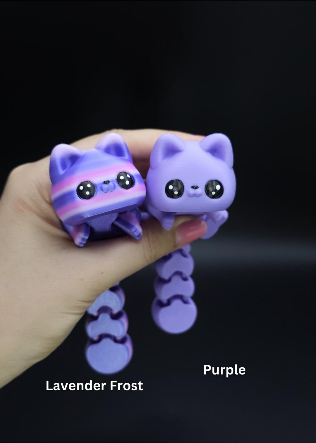 Cute Kitty Cat Tadpole, 3D Print Articulating, Desk Decor, Adorable ...