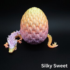 3D Printed Crystal Dragon, Dragon Egg, Articulated Dragon Figurine ...