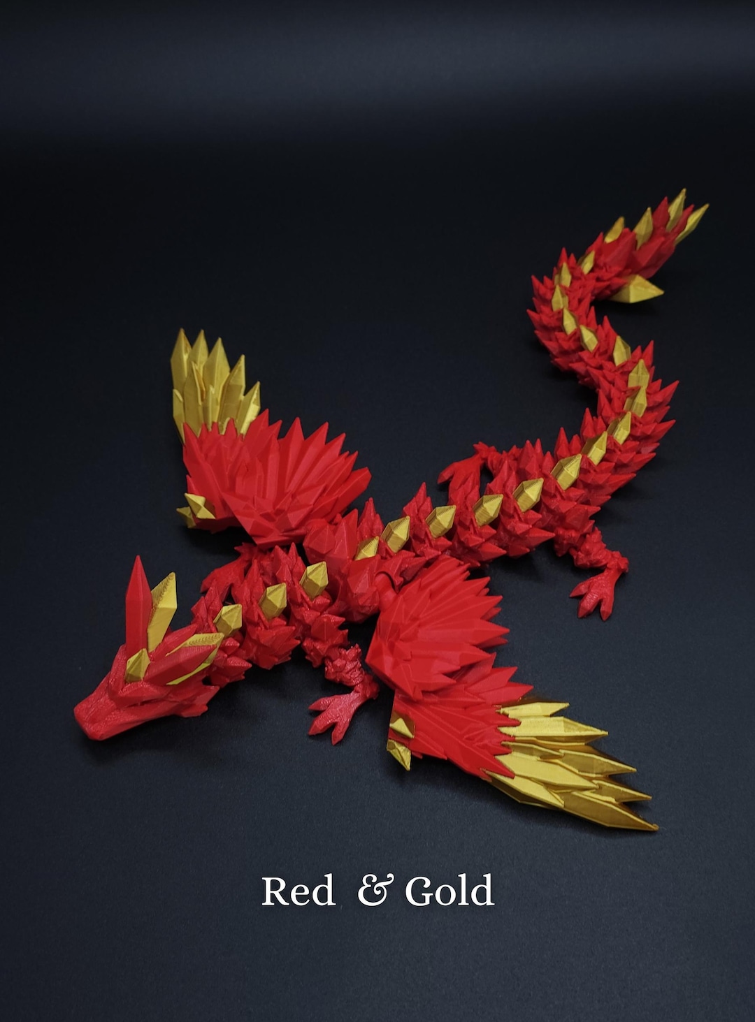 3D Articulated Two-color Crystal Dragon Fidget Toy, Bookshelf Decor - Etsy