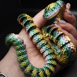 3D Printed Articulated Snake Figurine, Toddler Room Decor, Animal ...