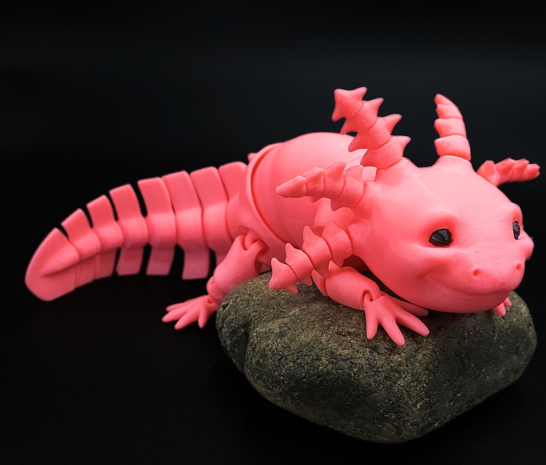 Flexi Axolotl Toy, 3D Printed , Articulated Toy, 3D Model, Toddler Room ...