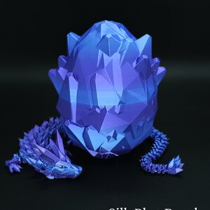 3D Printed Crystal Dragon, Dragon Egg, Articulated Dragon Figurine ...