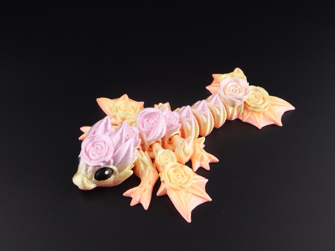 Articulated Tiny Rose Wyvern – 3D Printed Dragon Figurine | Fantasy ...