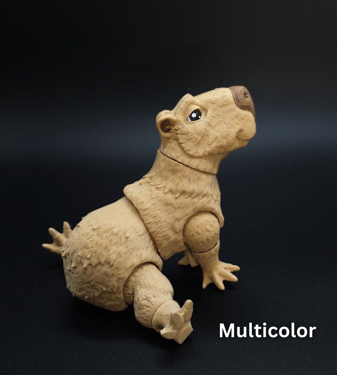 3D Printed Articulated Capybara Figurine, Toddler Room Decor, Animal Figurines, Children's Toys ...