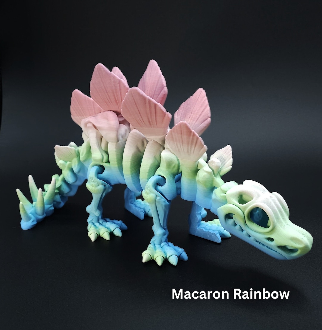 3D Printed Stegosaurus, Dino, Articulated Dinosaur Figurine, Toddler ...