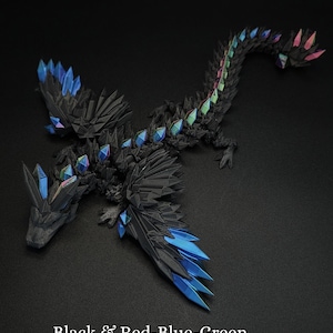 12" Dragon Fidget Toy, Colored 3d Articulated Dragon, Flexible Dragon ...