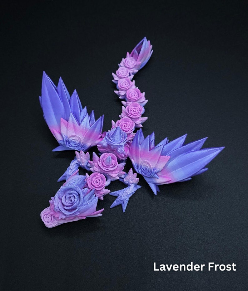3D Articulated Rose Dragon Fidget Toy, Winged Dragon, Bookshelf Decor ...