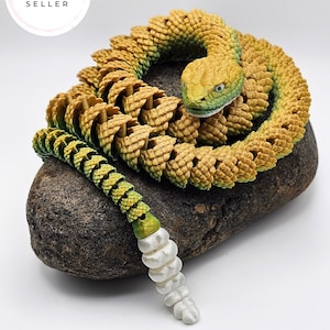 3D Printed Snake Toy, Rattle Snake Desktop Toy, 3D Snake Decor ...