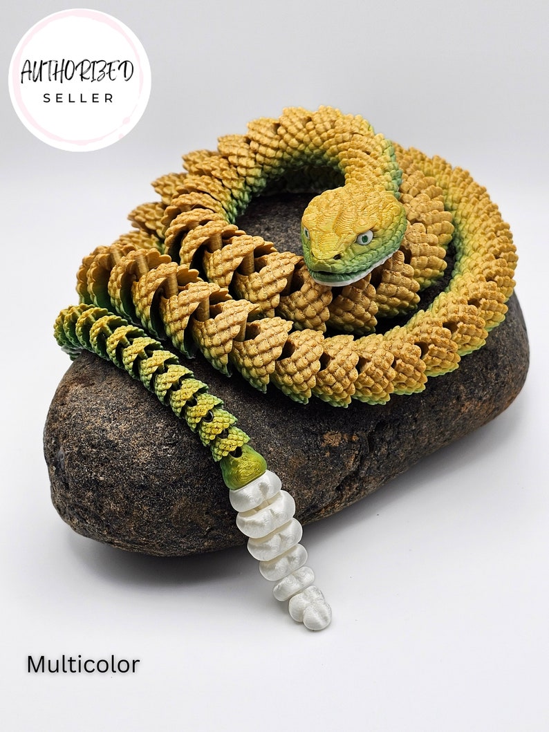 3D Printed Snake Toy Rattle Snake Desktop Toy 3D Snake - Etsy