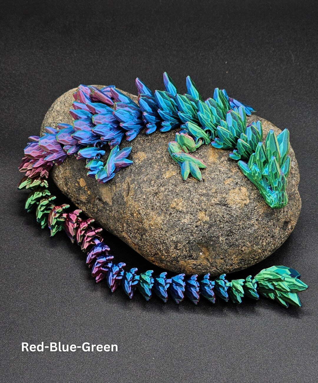 3d Printed Gemstone Dragon, 3d Crystal Dragon, Dragon Fidget Toy ...