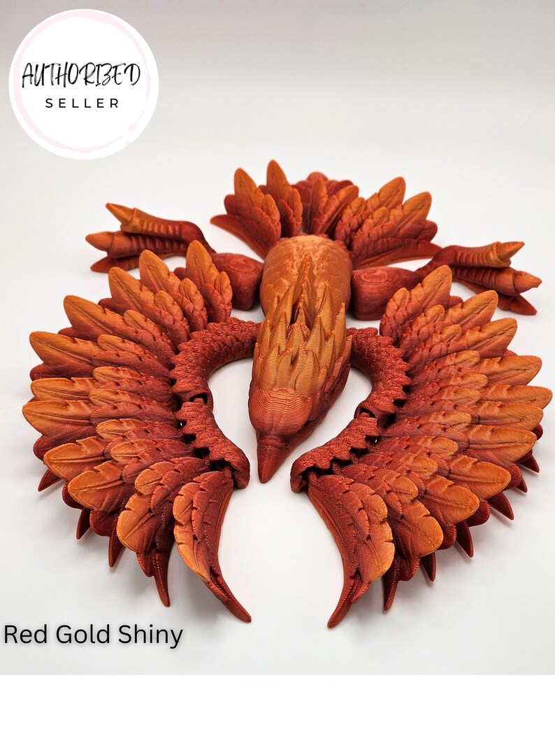 3D Printed Articulated Phoenix, Flexi Desktop Toy - Etsy