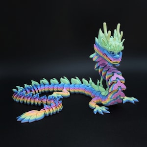3D Printed Standing Dragon Toy, Articulated Flexi Fidget - Etsy